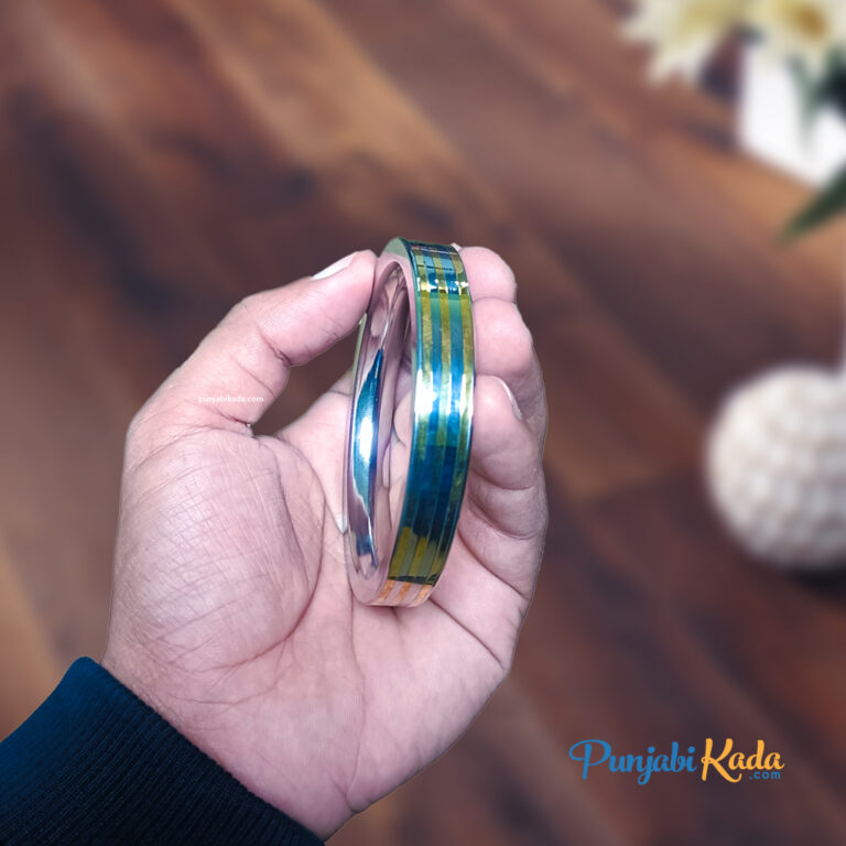 Triple Line brass Stainless Steel Kada 10mm - Punjabi Kada